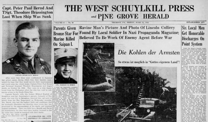 A Nazi propaganda magazine from 1945 featured photographs of a ...