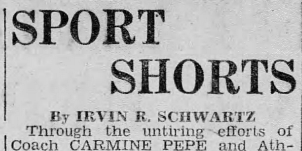 Irvin Schwartz’s first sports column after returning from World War II ...