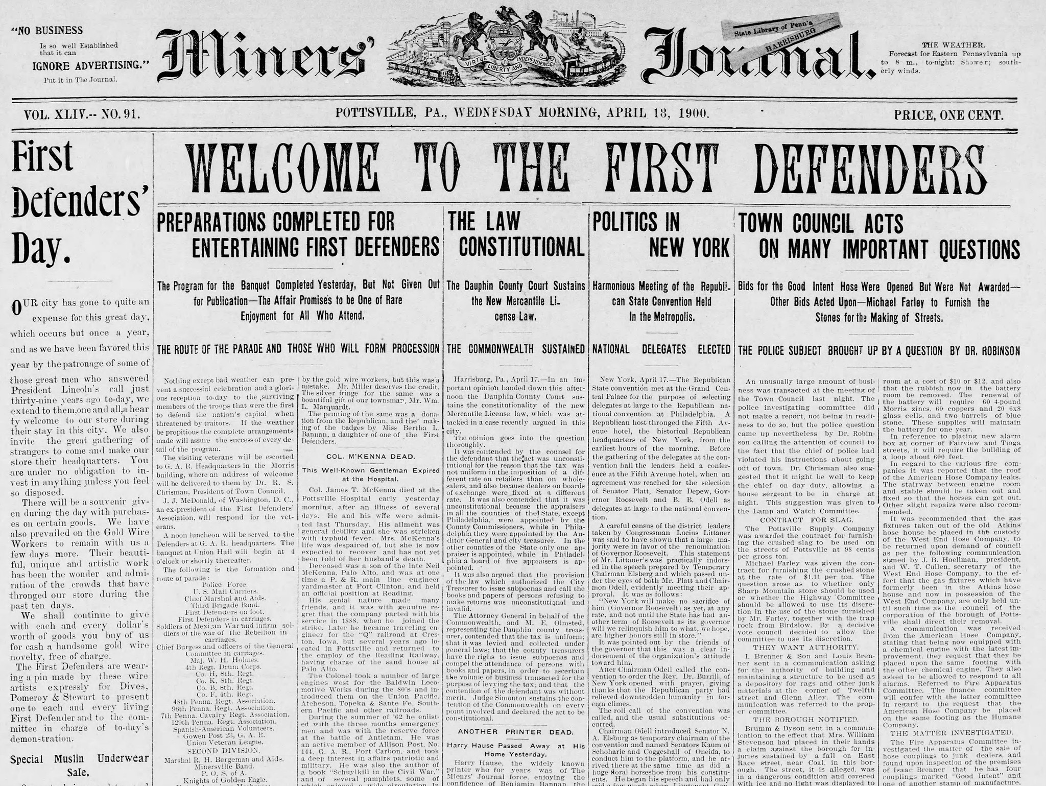 Pottsville, PA celebrated “First Defenders Day” as a tribute to its ...